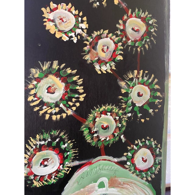 Jimmy Lee Sudduth Folk Art Flowers Painting | Chairish