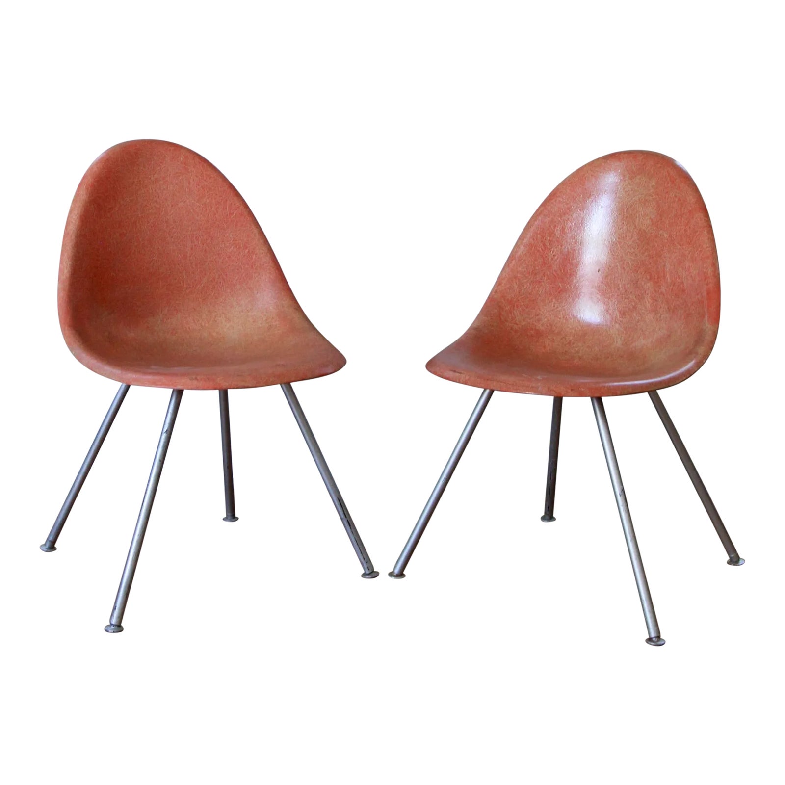 Vintage Mid Century Fiberglass Shell Chairs by Fingerhut - a Pair ...