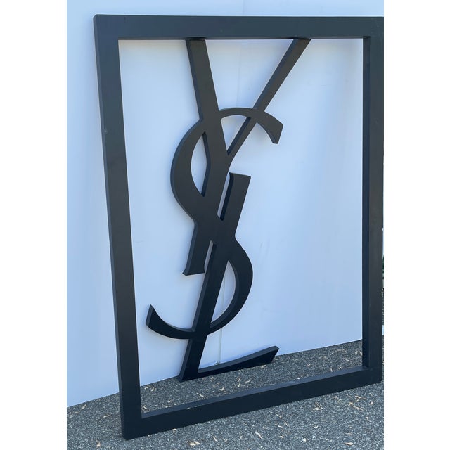 Large 1980s Yves St. Laurent Ysl Standing Logo Advertisement Decor ...