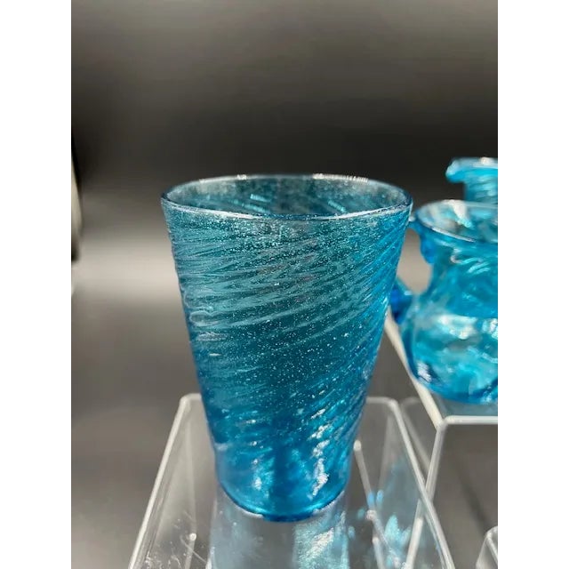 Vintage Mexian Blue Glass - 10 Pieces | Chairish