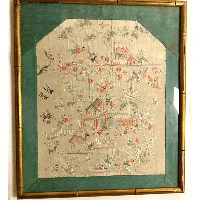 Antique Japanese Embroidered Silk Panels-Opposites | Chairish