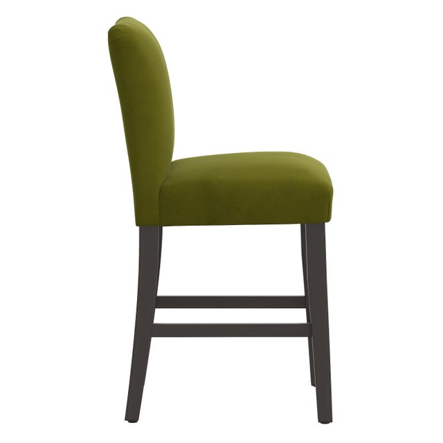 Chelsea Counter Stool in Apple Green Classic Velvet | Chairish