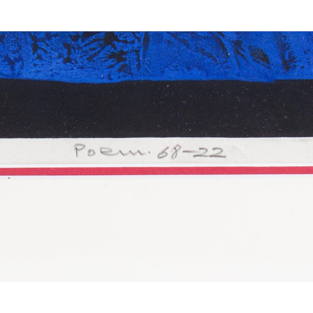 Signed 1968 “Poem 68-22” Limited Edition Woodblock by Haku Maki | Chairish