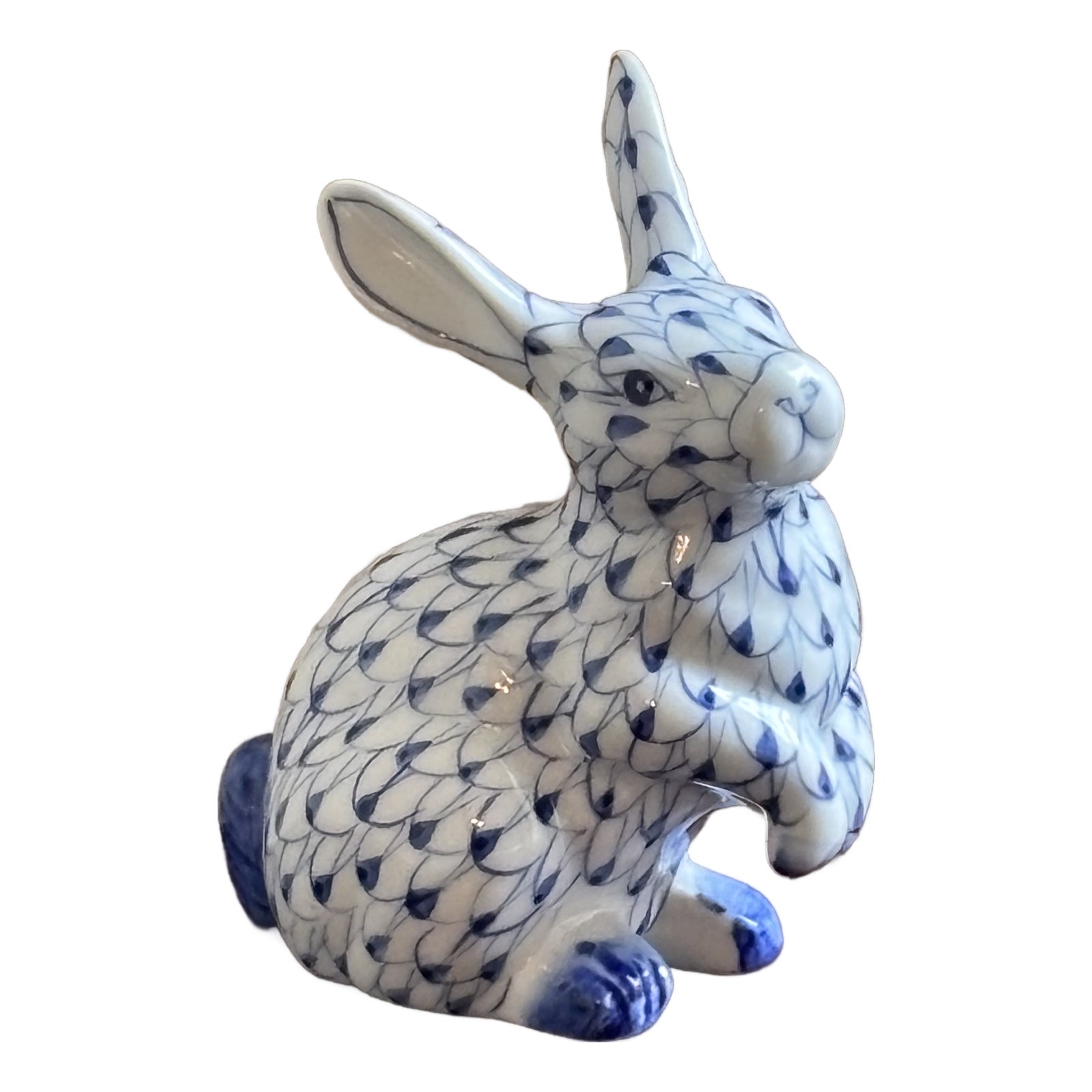 Andrea by Sadek Hand Painted Herend Style Porcelain Bunny | Chairish