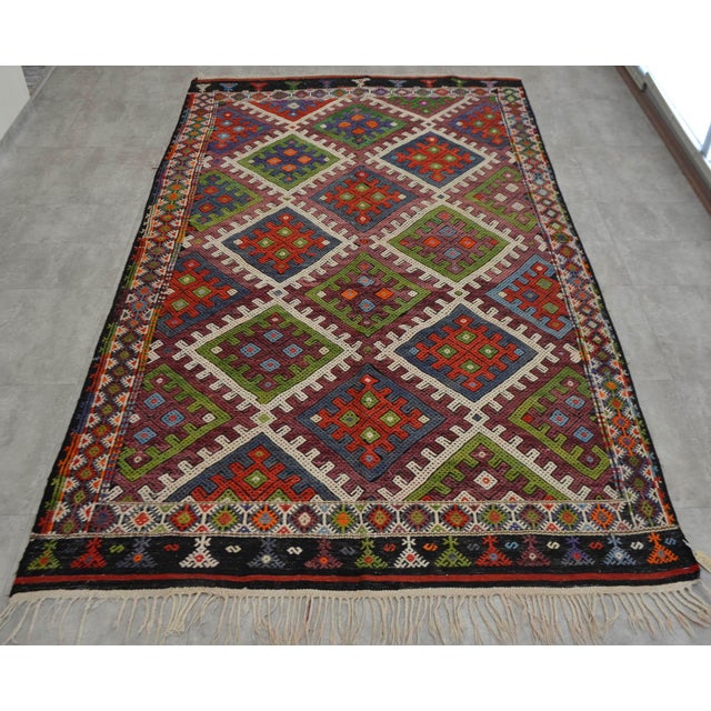 Vintage Turkish Anatolian Hand Woven Rug - 6′ X 10′4″ | Chairish