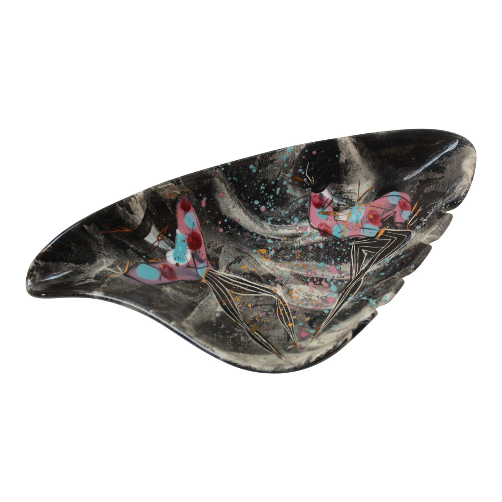 Large Marc Bellaire Ceramic Ashtray - Mardi Gras Series | Chairish