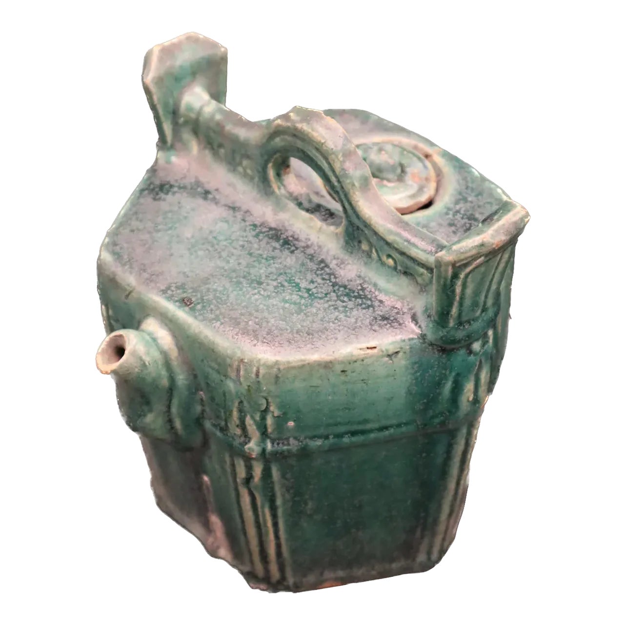 Antique Emerald Green Shiwan Ware Tea Pot | Chairish