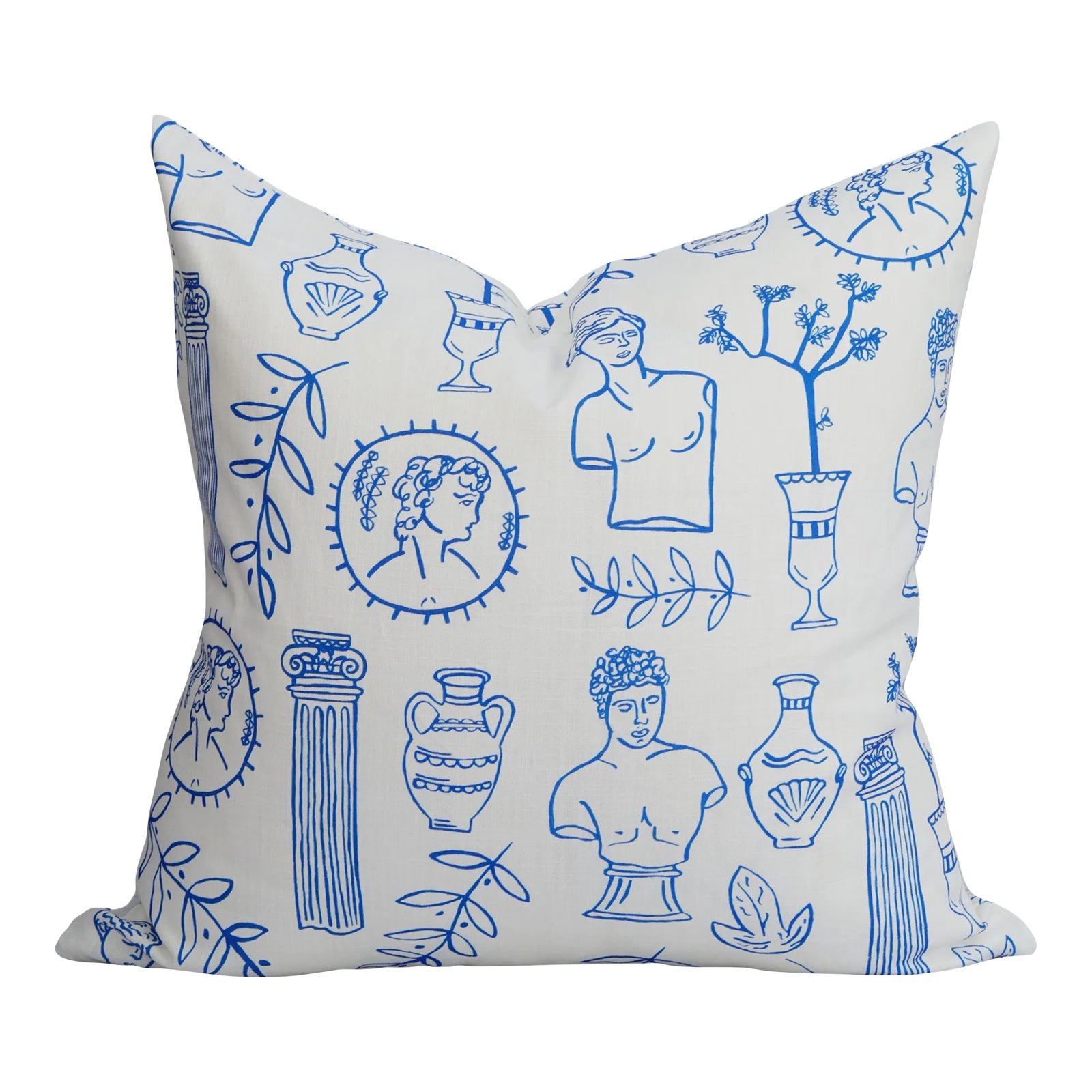 Acropolis Blue and White Greek Pillow Cover | Chairish
