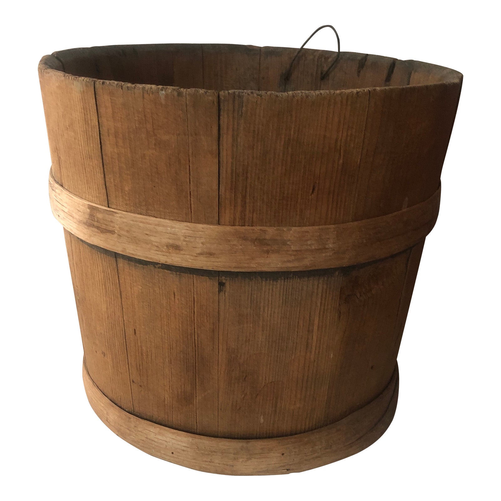Antique Amish Wood Bucket | Chairish
