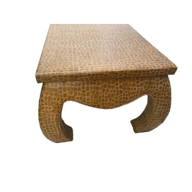 1960s Ming Style Coffee Table With Faux Alligator Vinyl Upholstery ...