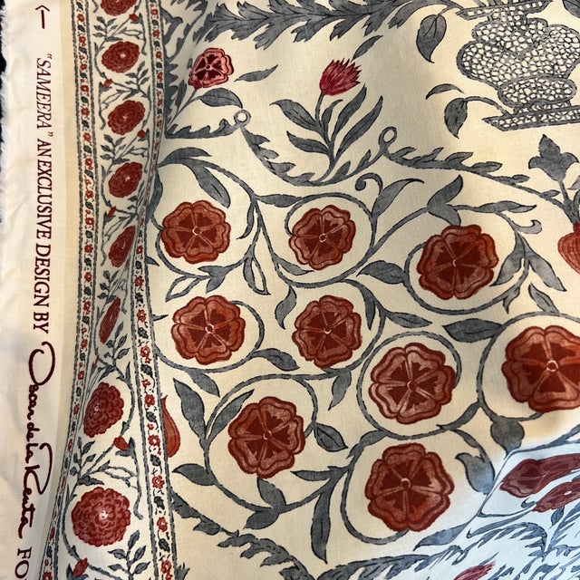 Oscar De La Renta for Lee Jofa Sameera Cotton Fabric - 2 Yards | Chairish