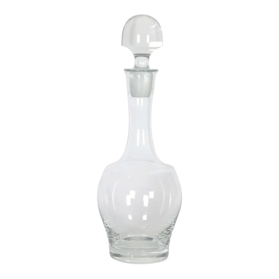 Curved Base French Crystal Carafe | Chairish
