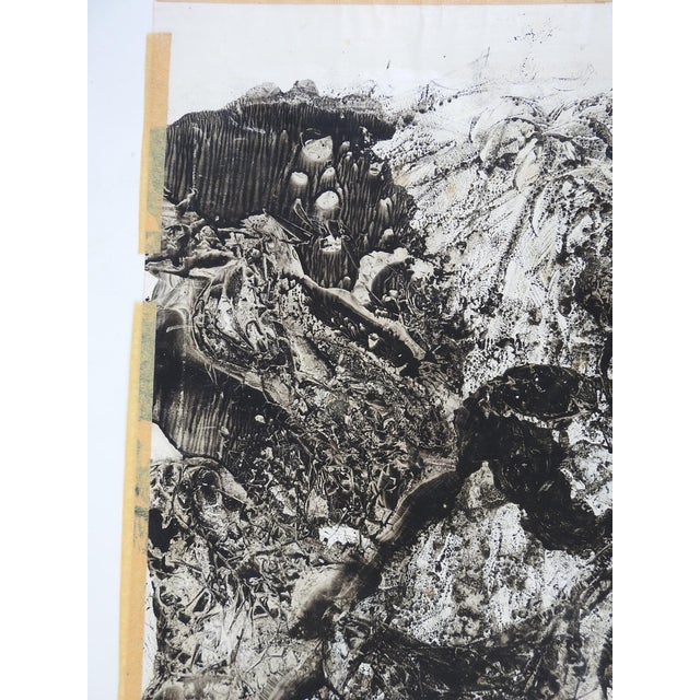 Mid 20th Century Black & White Abstract by Clyde Connell | Chairish