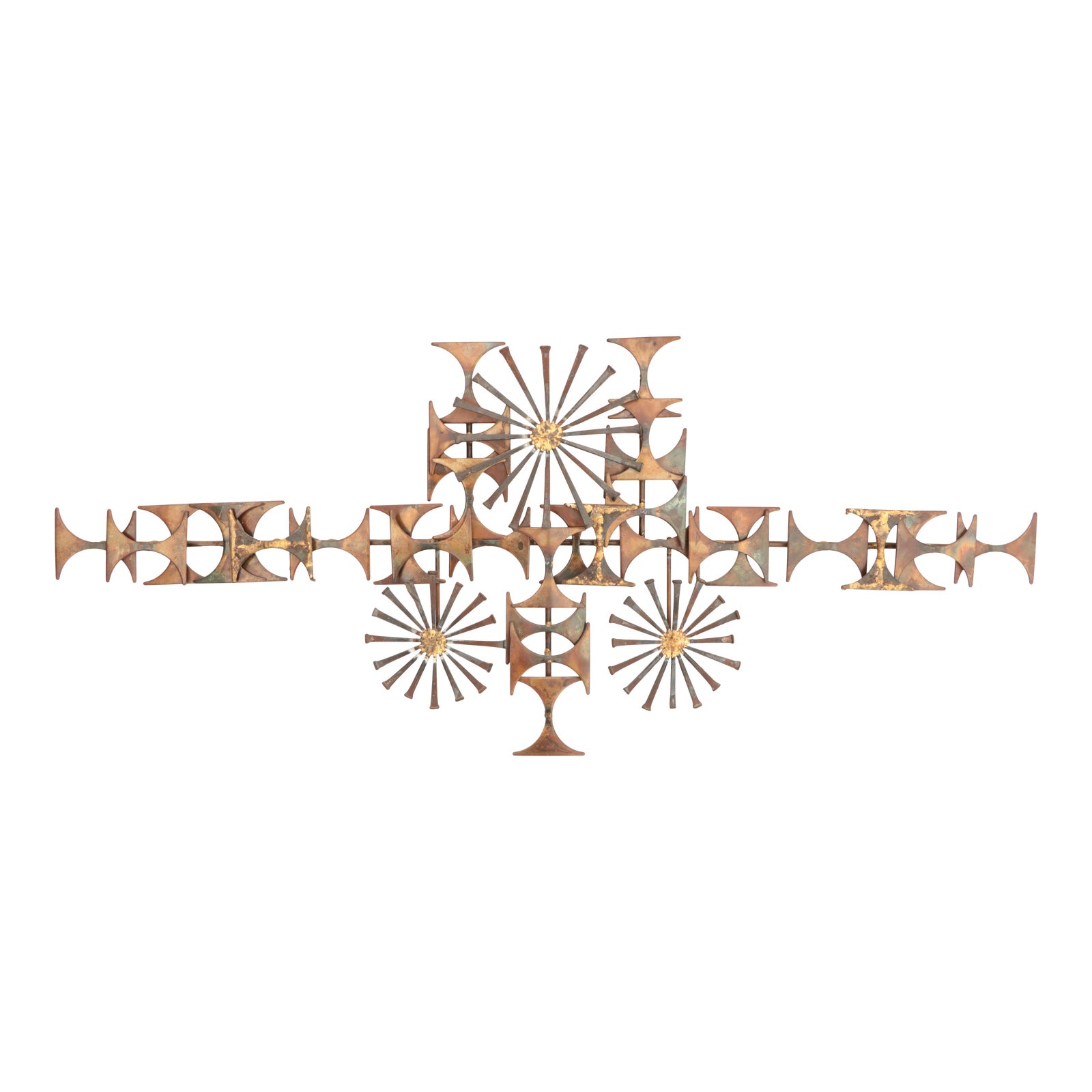 Brutalist Brazed Nail Wall Sculpture II | Chairish