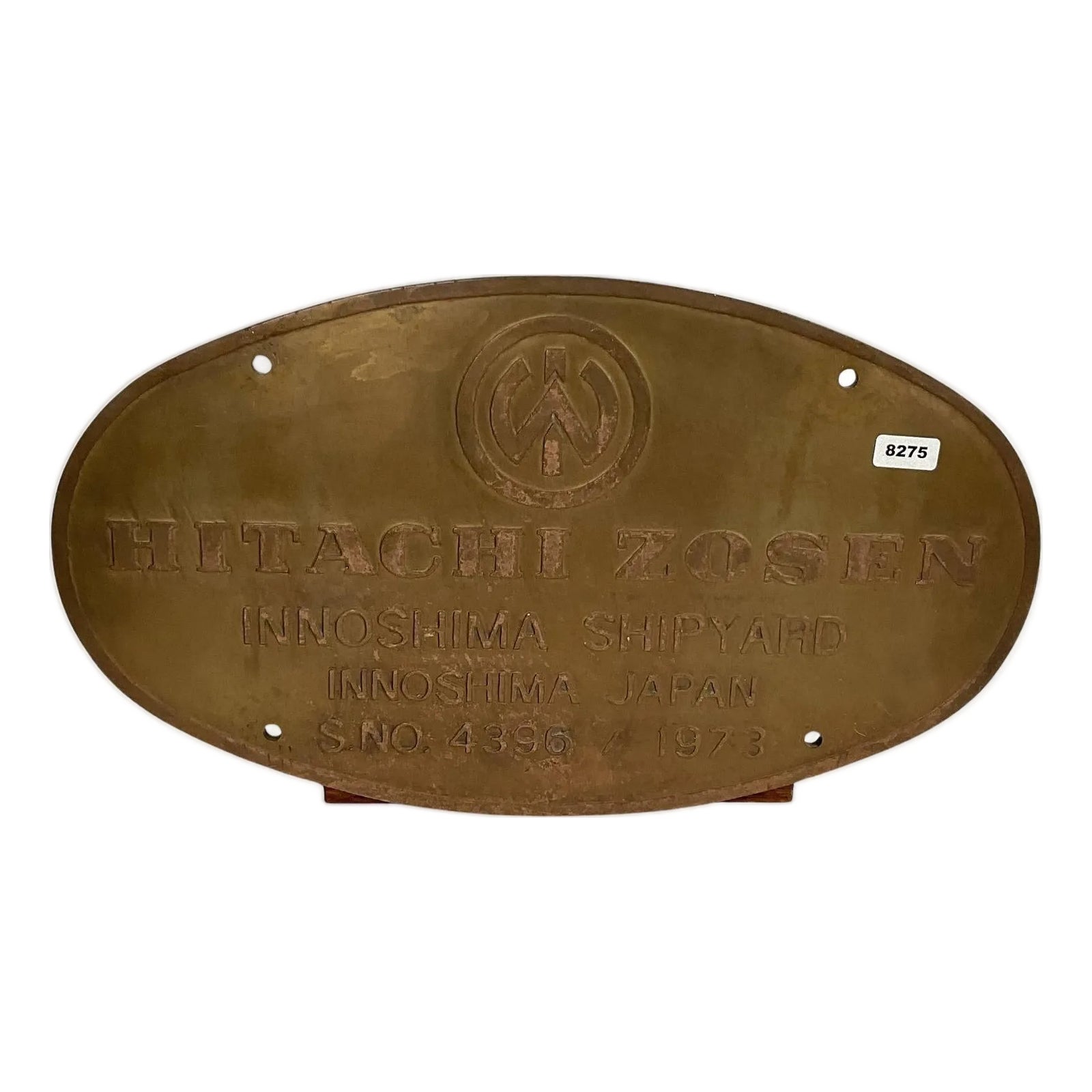Ship Builders Plate from the Hitachi Zosen | Chairish