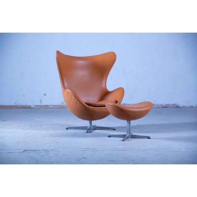 Set of Vintage Egg Chair with Ottoman from Fritz Hansen, 1999 | Chairish