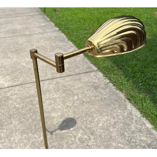 Vintage 1970s Brass Scalloped Shell Floor Lamp | Chairish