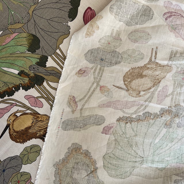 Gp & J Baker Nympheus Linen Fabric- 2 Yards | Chairish