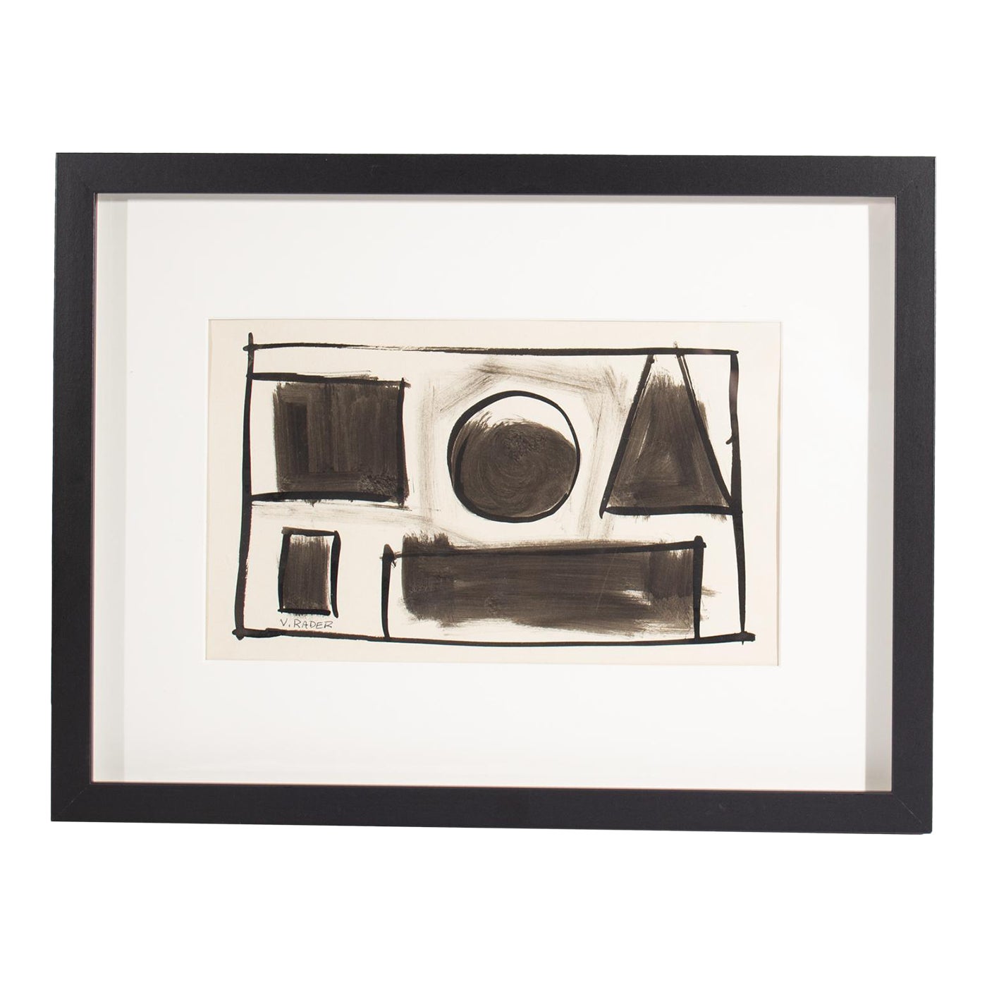 Abstract Ink Drawing by Vern Rader | Chairish