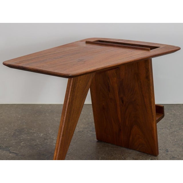 20th Century Jens Risom Walnut Magazine Table | Chairish