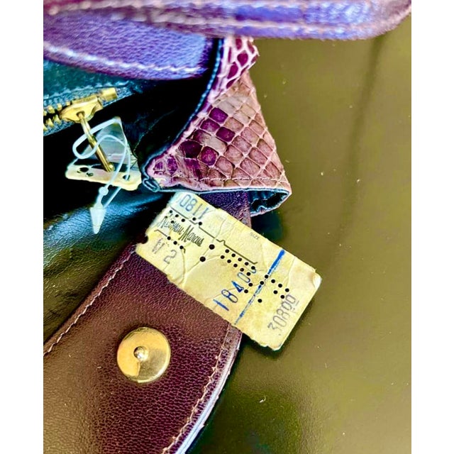 1980s New Barbara Bolan Neiman Marcus Deep Purple Python Oversized ...