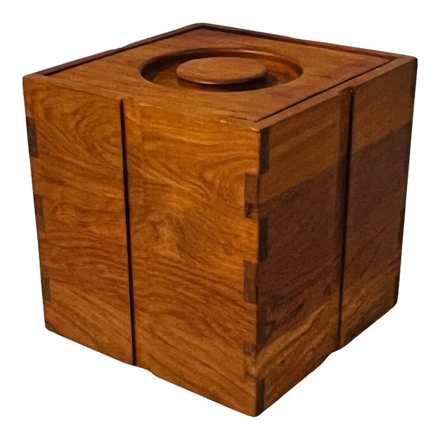 1970s Modernist Teak Wood Ice Bucket | Chairish