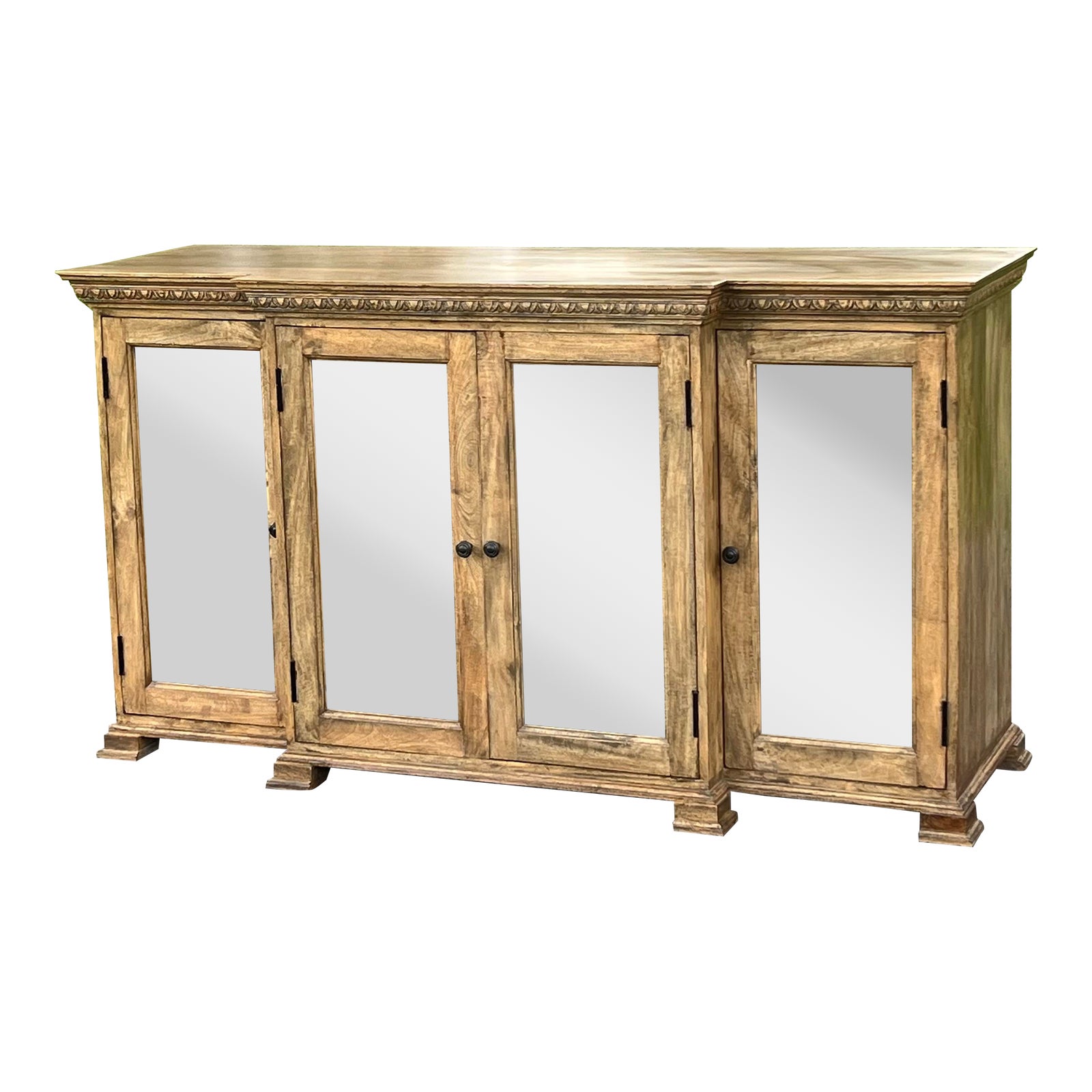 Currey and Company “Ellis” Mirrored Rustic Server Buffet | Chairish