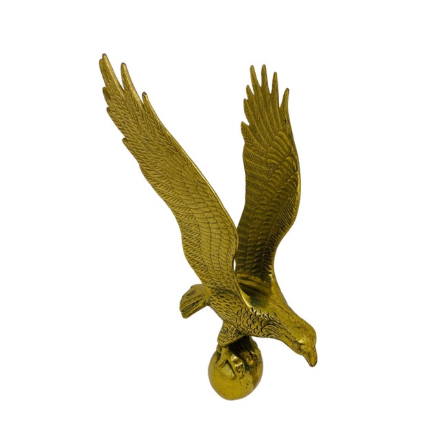 Vintage Brass Bald Eagle Finial or Flag Pole Topper | Chairish
