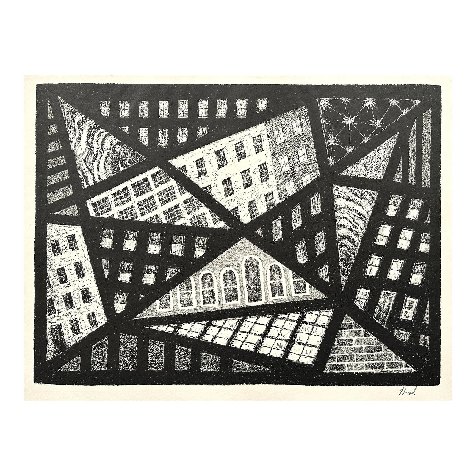 Richard Hood (1910-1995) - Vintage Abstract Modernist Lithograph ...