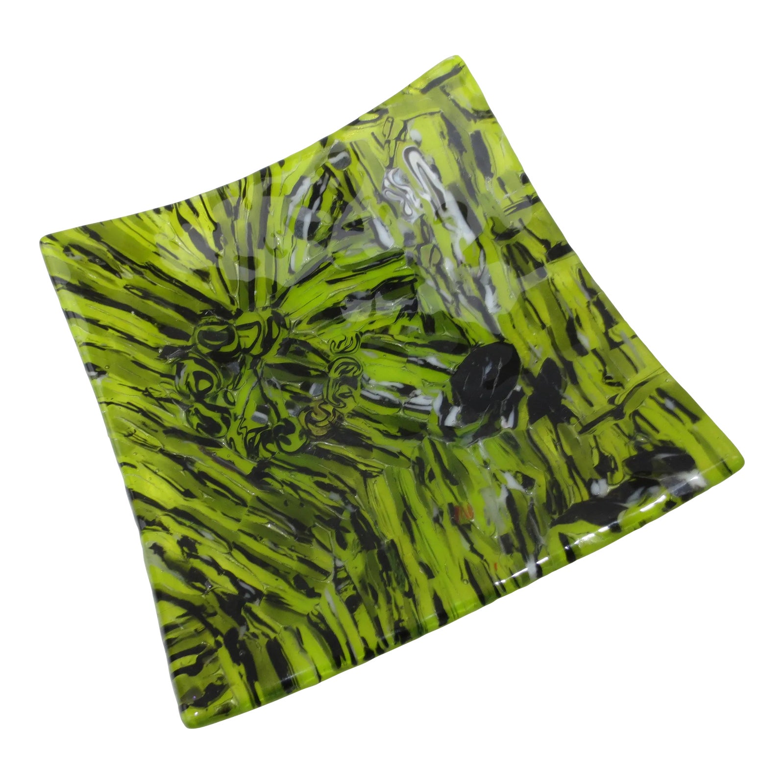 Art Glass Free-Form Glass Tray | Chairish
