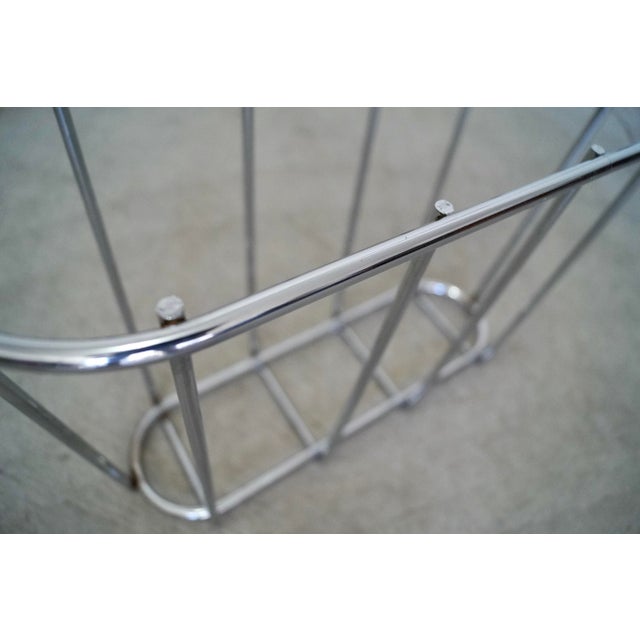 1970's Art Deco Chrome Magazine Rack | Chairish
