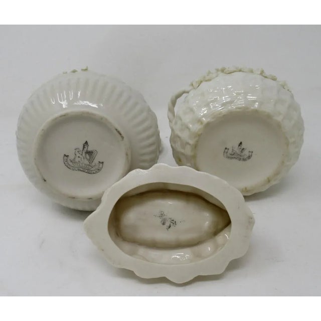Antique Irish Belleek Porcelain Aberdeen Pitcher Ewer Salt Centerpiece ...