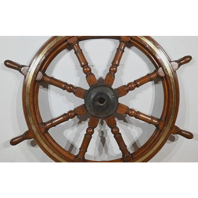 Teak Boat Wheel Bar | Chairish