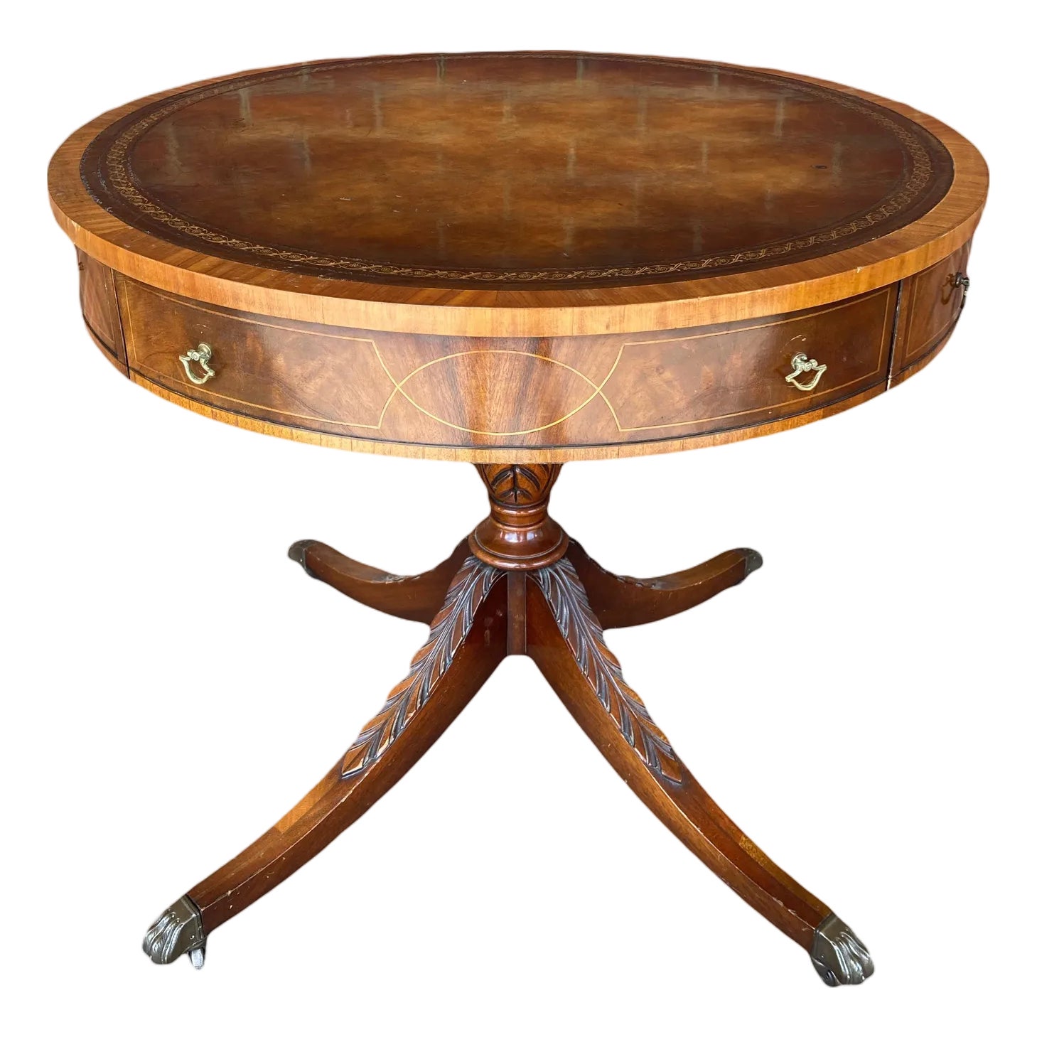 Antique Weiman Heritage Mahogany Round Occasional or Game Table With ...