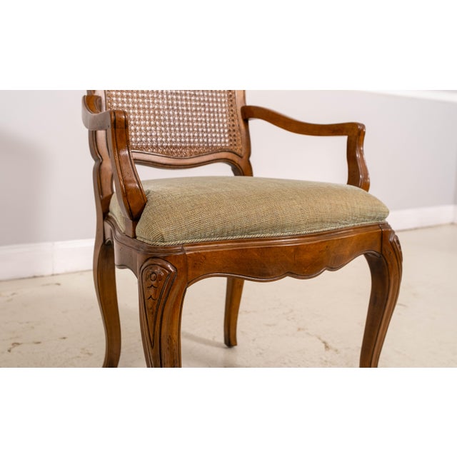 Set of 8 Baker Louis XV Walnut Cane Back Dining Chairs | Chairish