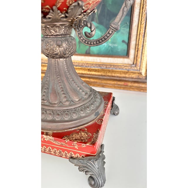 Late 20th Century Mark Roberts Footed Porcelain and Bronze Urn Bowl ...