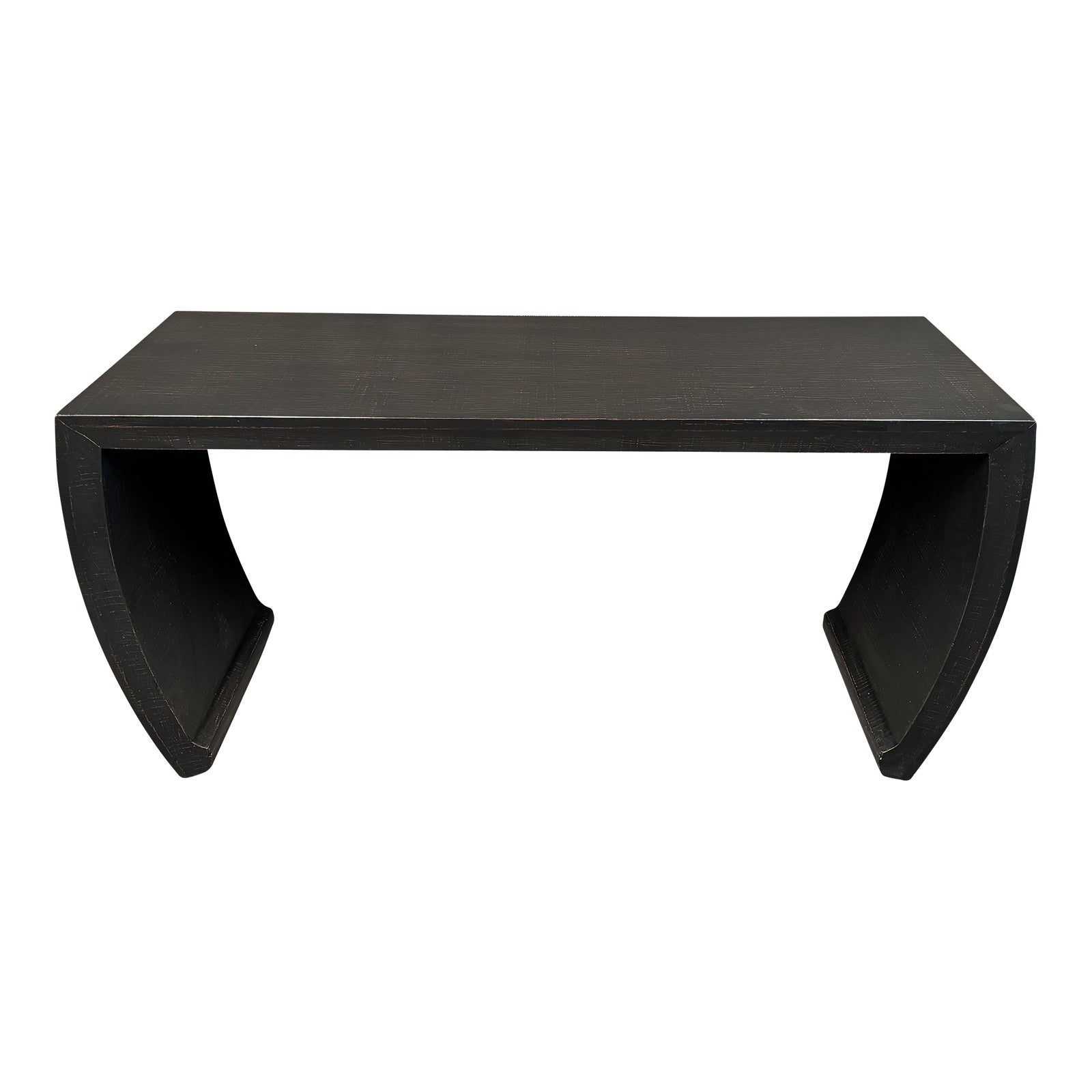 Curved Console Table in Black | Chairish
