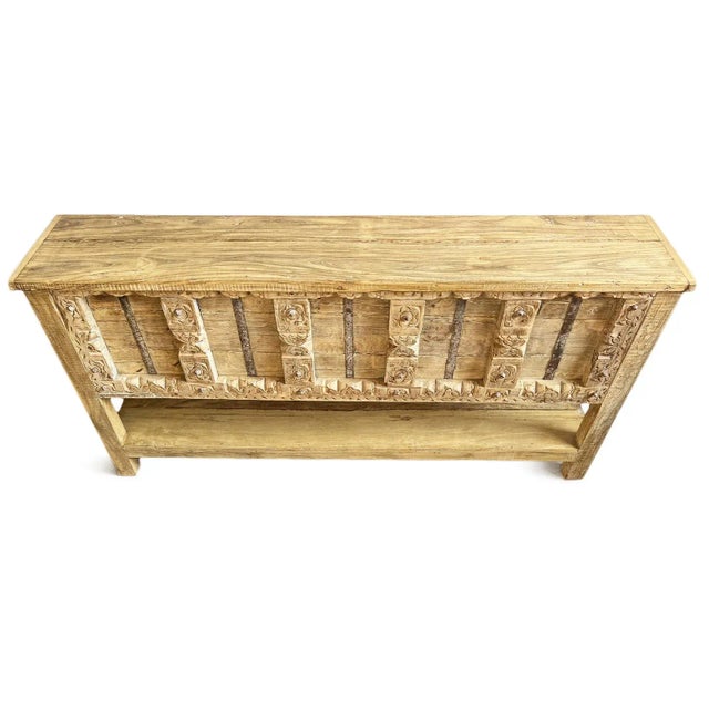 Indian Wood and Iron Door Console With Shelf | Chairish