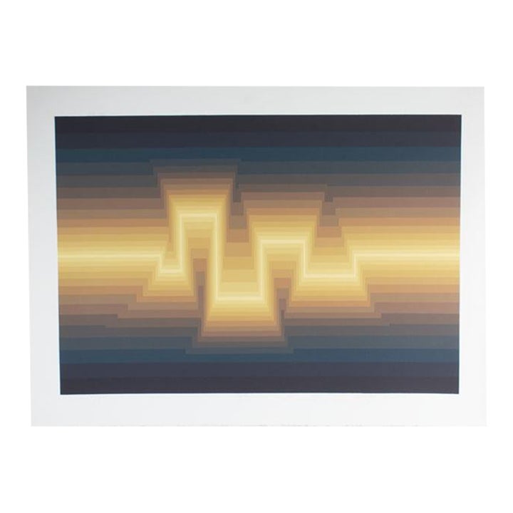 1983 “Aztec” Limited Edition Op Art Serigraph SIgned by Roy Ahlgren ...