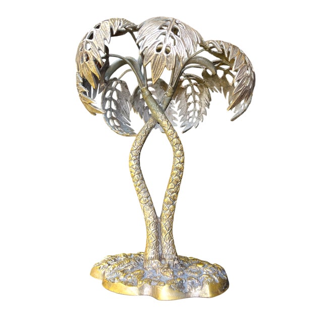 Vintage Brass Palm Tree Statue | Chairish