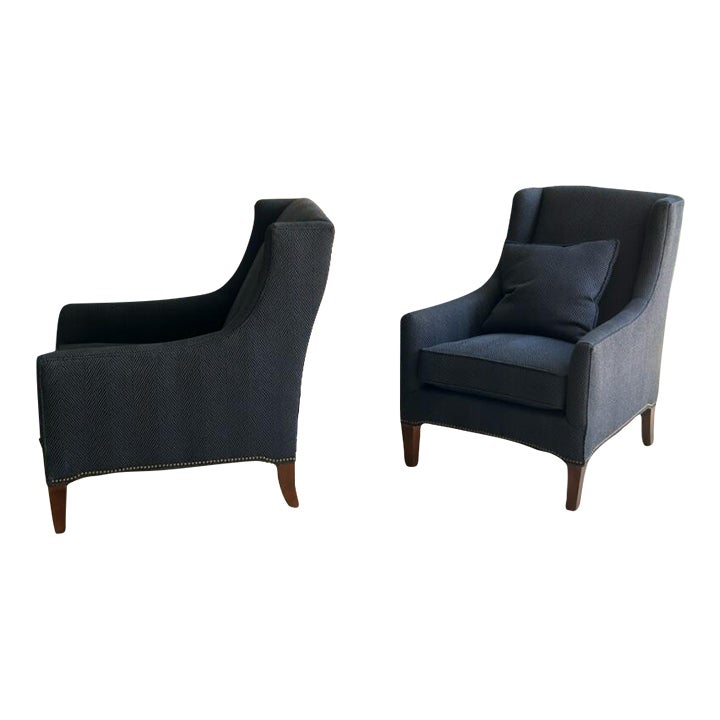 Sam Moore Hooker Furniture Contemporary Wing Chairs- a Pair | Chairish