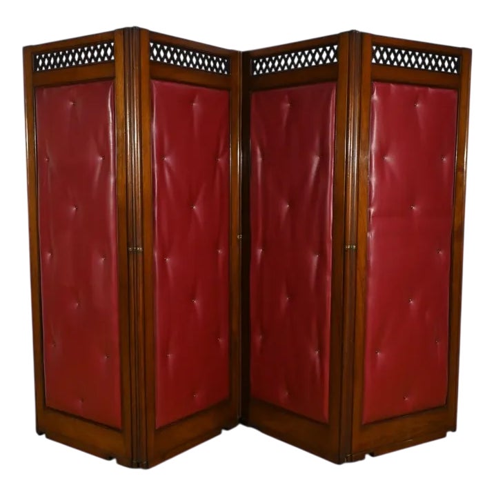 1st Part 20th Century Screen with 4 Leaves in Mahogany, 1920s | Chairish