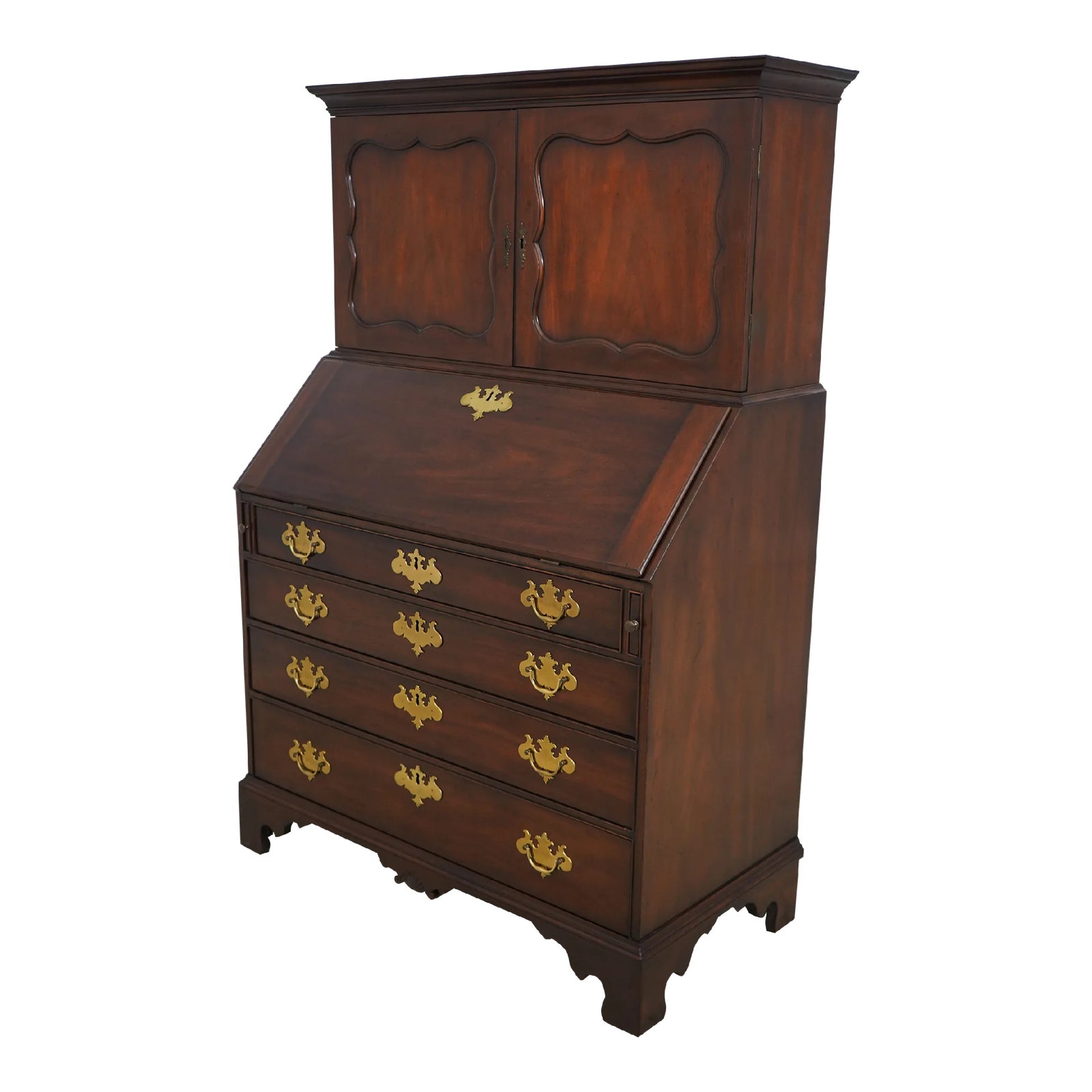 Kittinger Cw-1 Colonial Williamsburg Mahogany Slant Front Desk | Chairish
