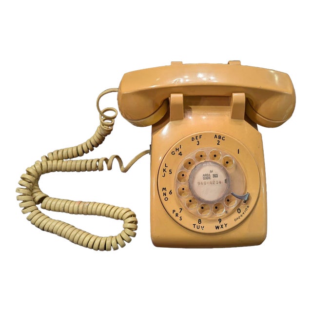 1970's Yellow Rotary Phone | Chairish