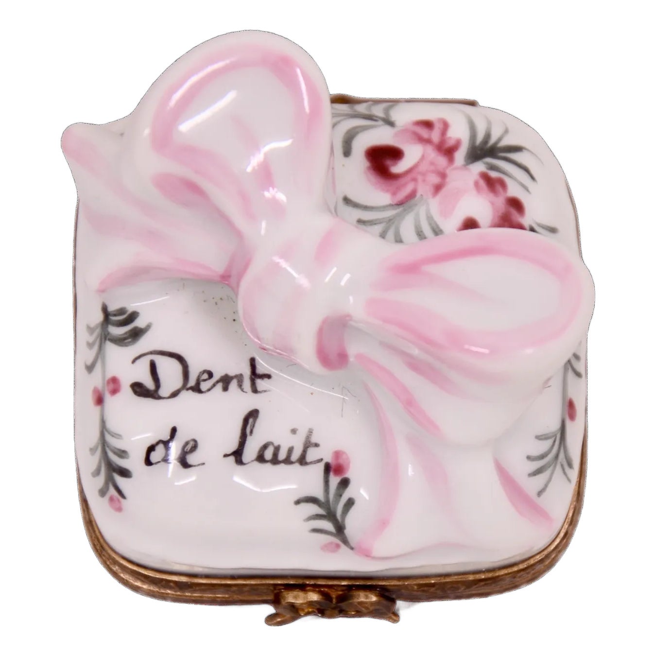 Limoges Numbered Pink Bow "Dent De Lait" Box | Chairish