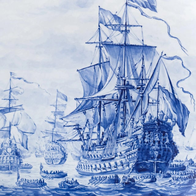 Royal Delft Original Blue Decorative Plate, Hand Painted with Tallships ...