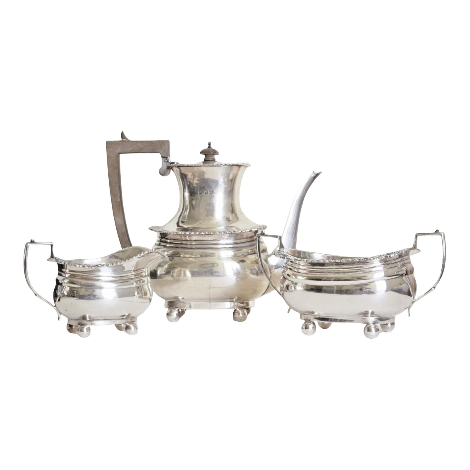 1940s Sterling Silver and Wood Israel Freeman & Son English Tea/Coffee ...
