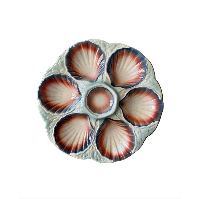 Impeccable 1930/40s Digoin & Sarreguemines Oyster Plate | Chairish