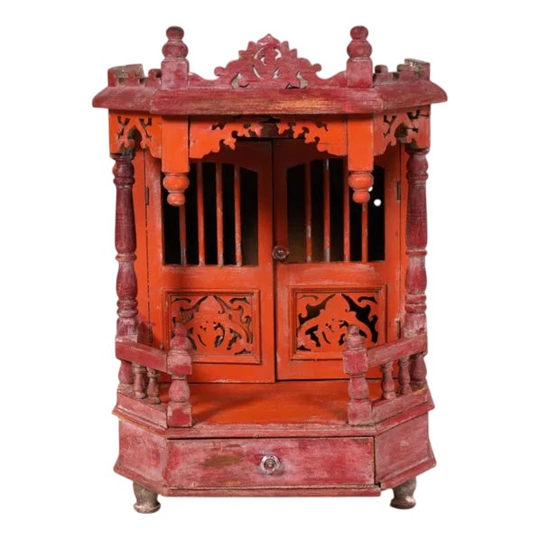 Antique Indian Temple in Hand-Carved Teak | Chairish