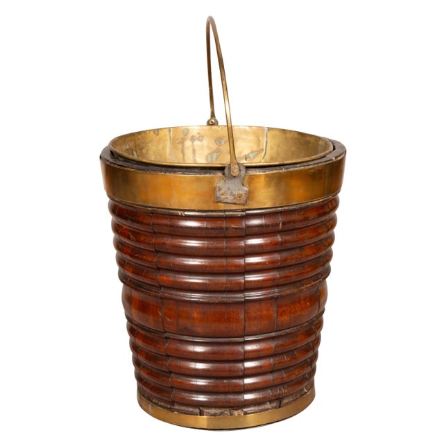 Irish Mahogany Peat Bucket | Chairish